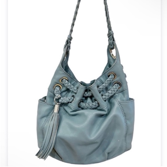Michael Kors | Bags | Michael Kors Astor Woven Shoulderbag Cornflower ...